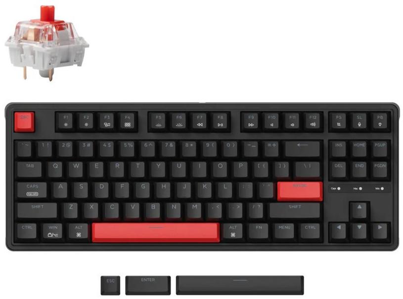 Клавіатура Keychron C3 Pro 87Key K Pro Red QMK Hot-swap RGB Black ...