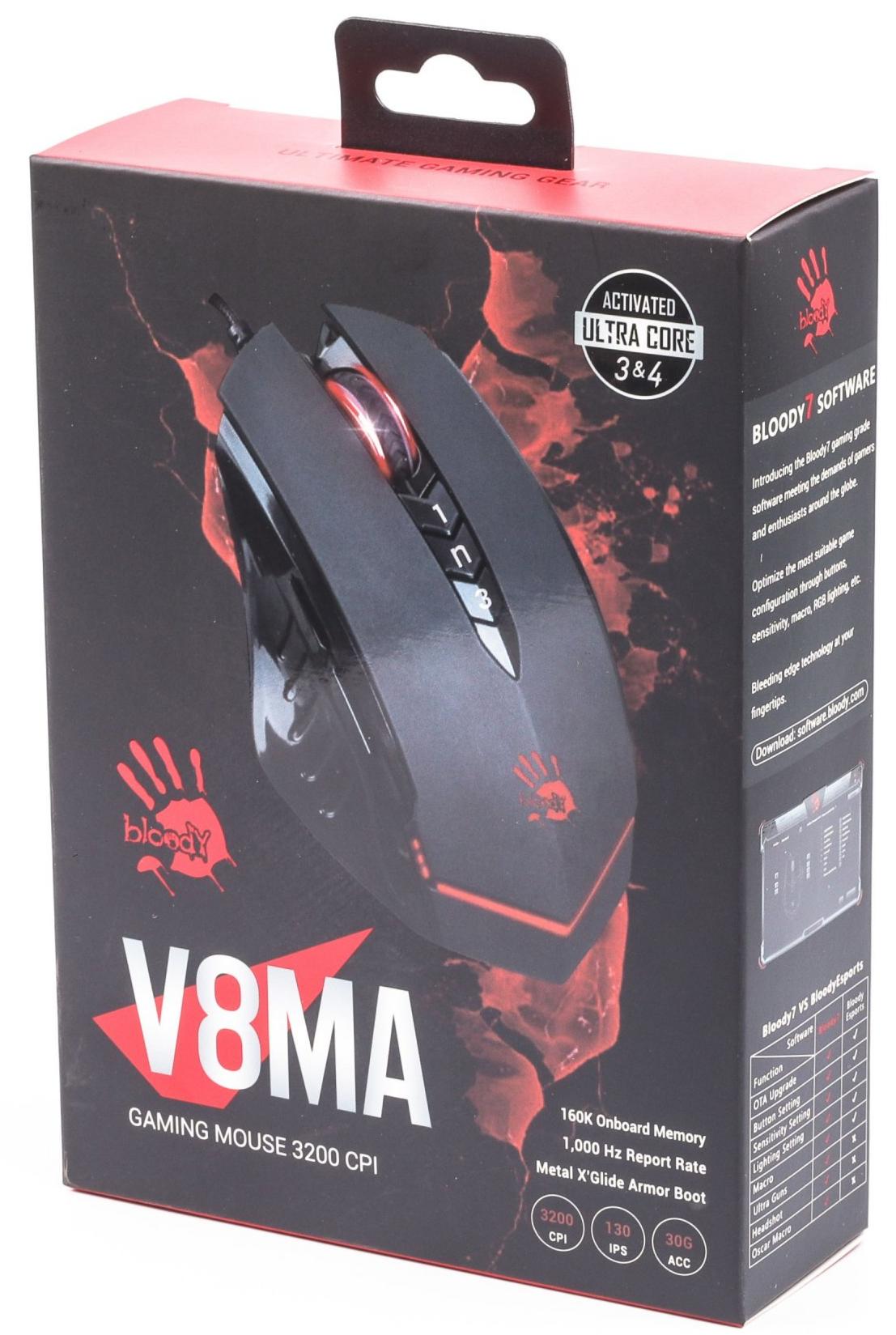 Миша Bloody V8M Metal Activee Black (V8MA Black) – купити в інтернет-магазині KTC: ціни, відгуки ...